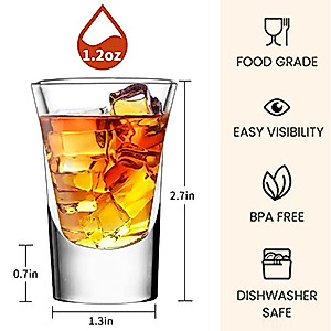 SuproBarware Shot Glasses Set of 24-1.2 oz/35 ml Clear Shot Glass with Heavy Base, Rock Shot Glasses bulk for Cocktail, Vodka, Espressos, Liqueurs, Tequila and Desserts