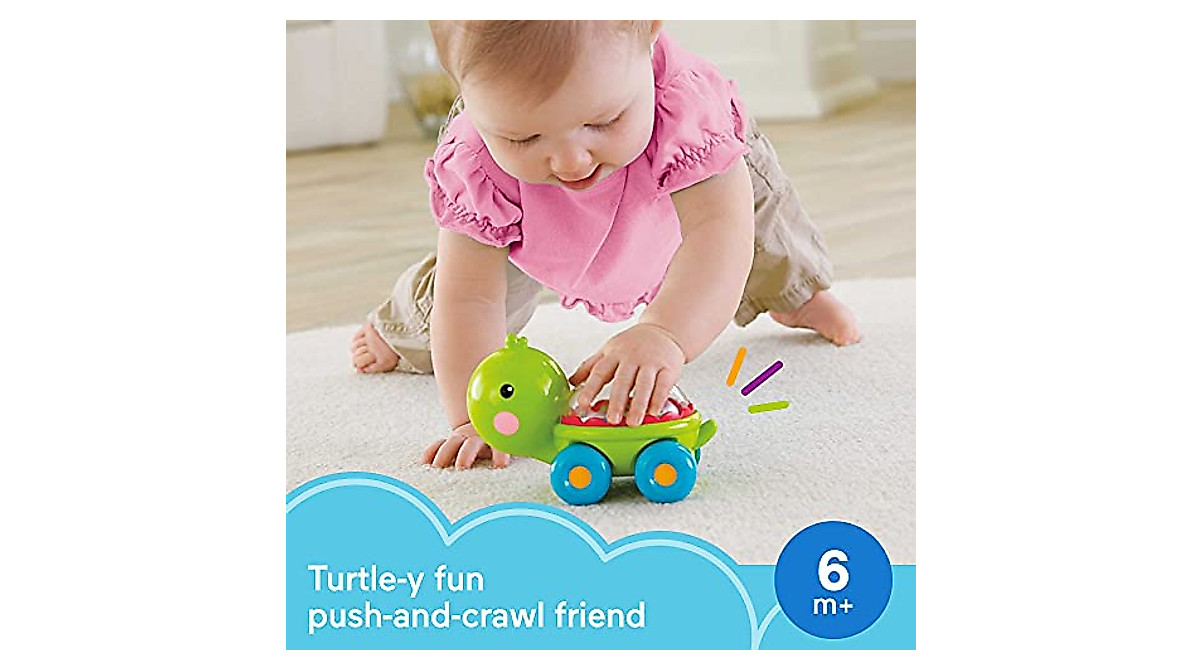 Fisher-Price Baby Poppity Pop Turtle Toy for Crawling & Motor Skills