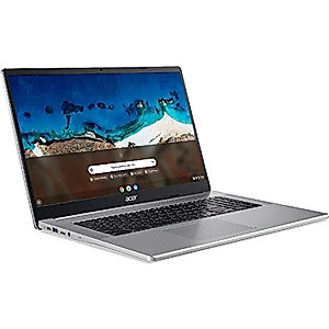 Acer 2022 Chromebook 17.3" FHD for Business and Student Laptop, Intel Celeron N4500 Processor, 4GB RAM, 64GB eMMC Flash Memory, Intel HD Graphics 630, Silver, Chrome OS, 32GB UBS Card
