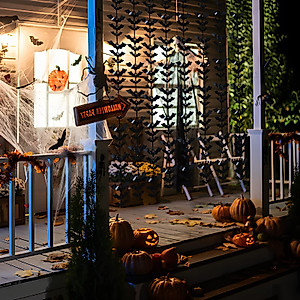 LOLStar Halloween Bats Wall Decor, 2 Pack Black Spooky Bats Photo Booth Props, 3.3 X 6.6 ft Halloween Foil Fringe Curtains, Streamer Photo Backdrop Perfect Home Decor for Halloween Party Decoration