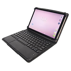 2 in 1 Tablet with BT Keyboard, 10.1 inch Tablet Support 4G LTE Cellular, Android 12, 8+256GB, 2.4/5G WiFi, MT6755 8 Core CPU, 8MP+16MP Tablet PC(Gold) (US Plug)
