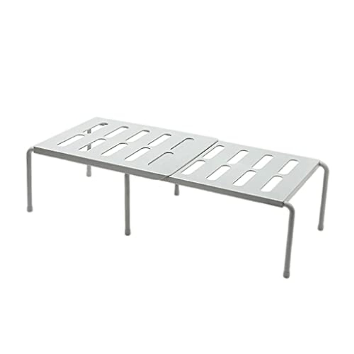 Generic Expandable Storage Rack Scalable Design Shelf Multifunctional for Cabinet Kitchenware, Gray