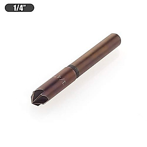 5pcs Metal Countersink Drill Bit Set for Wood, Metal, Steel, Mill Drill Bit Set Size is 1/4” 3/8” 1/2” 5/8” 3/4”with High Speed Steel, 82 Degree, 5 Flute, 6mm Round Shank, Carrying Case