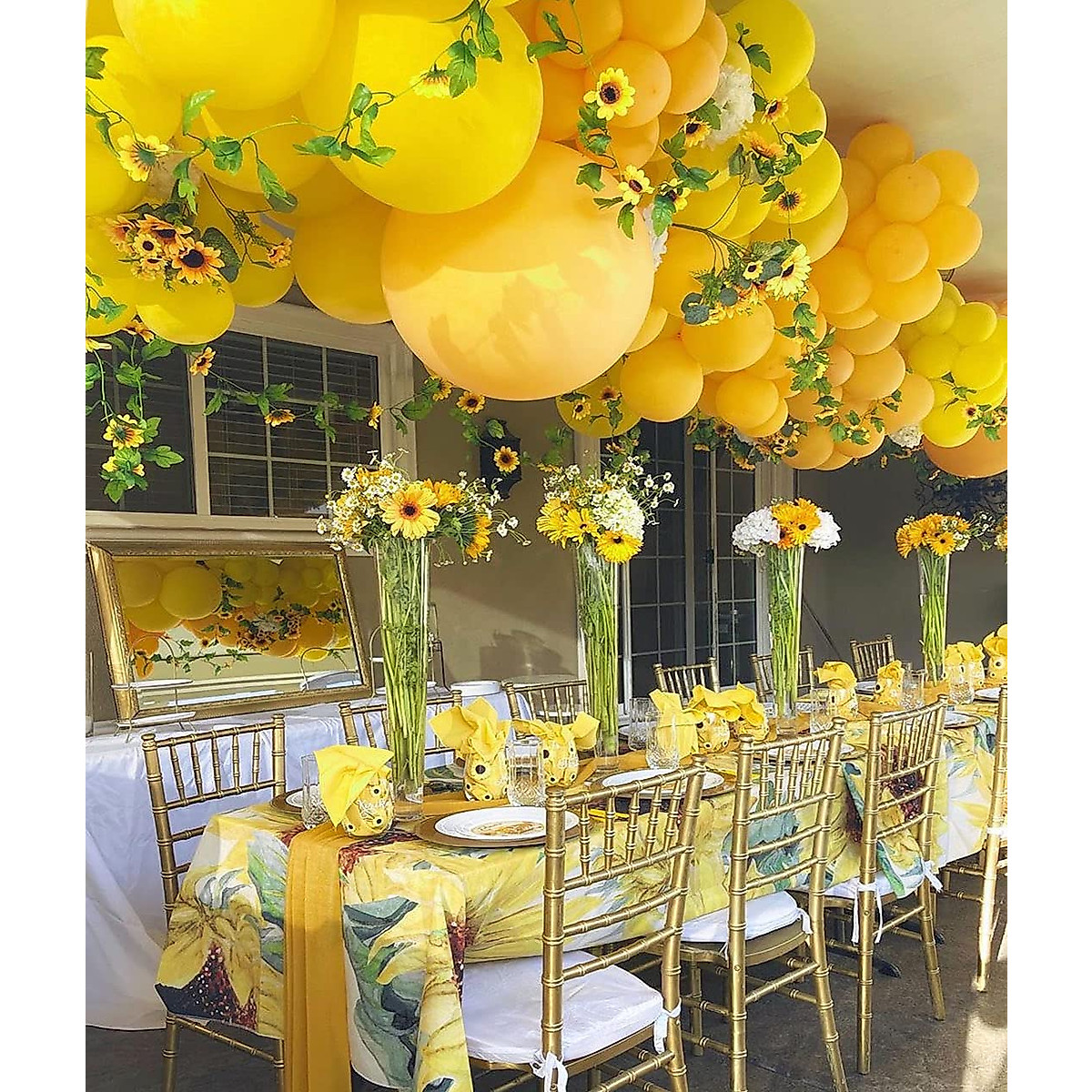 4Pcs 31.2FT Artificial Sunflower Vines Decor Faux Sunflowers Garland Faux Hanging Flowers for Home Wedding Party Decoration