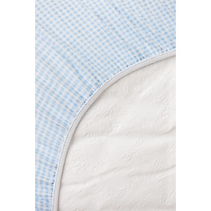 SheetWorld Fitted Square Playard Sheet 37.5 x 37.5 (Fits Joovy) - Sage Gingham Jersey Knit - Made in USA