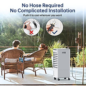 Evaporative Air Cooler - AOLOS 3-IN-1 Portable Air Cooler & Air Conditioner Fan w/Remote, 3 Speeds, 1.85-Gal Water Tank, 7H Timer & 40°Oscillation, Ultra Quiet Evaporative Cooler for Room Home Office