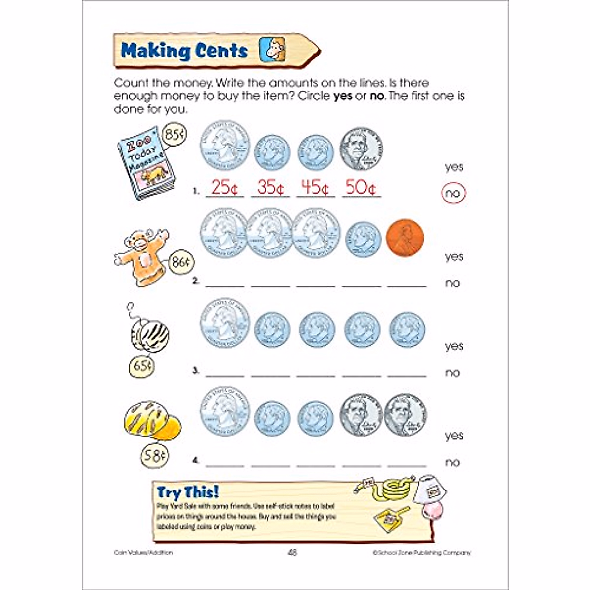 School Zone - First Grade Super Scholar Workbook - 128 Pages, Ages 5 to 7, 1st Grade, Alphabetizing, Phonics, Rhyming, Sentence Structure, and More