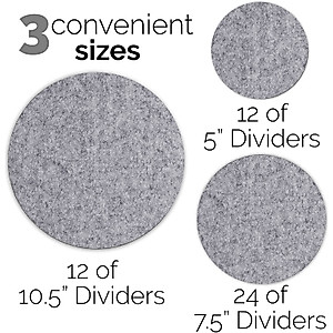 Felt Plate China Storage Dividers Protectors Grey Large Thick and Premium Soft (Round, Grey)
