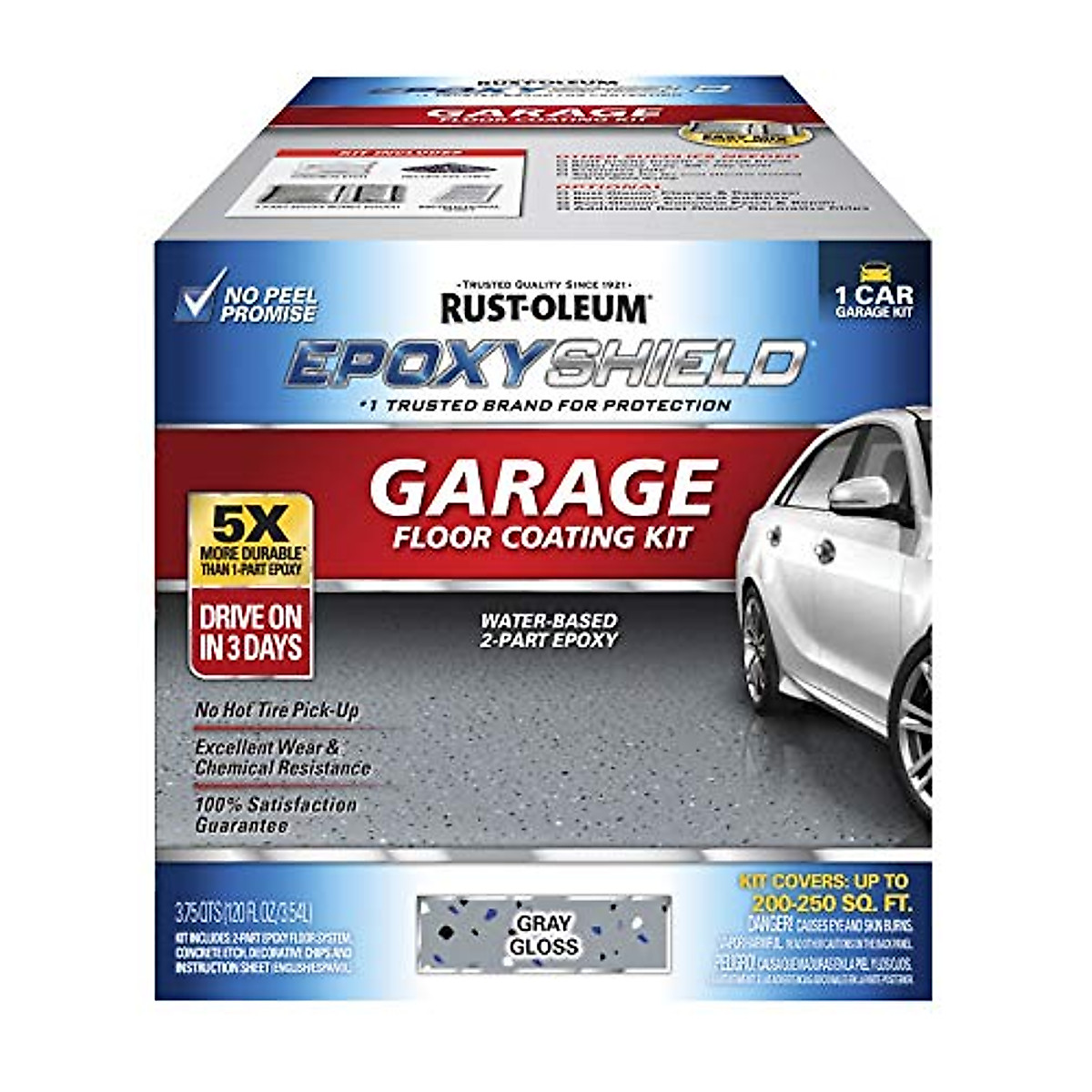Rust-Oleum 251965 EPOXYSHIELD Garage Floor Coating, 1 Car Kit, Gray