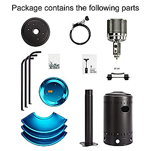 Patio Heater, 50000 BTU Outdoor Heater Propane Patio Heater with Cover, Simple Ignition System, Auto Shut-off Tilt Valve Device, Transport Wheels, Suitable for Multi Applications (ANSI ETL certified)