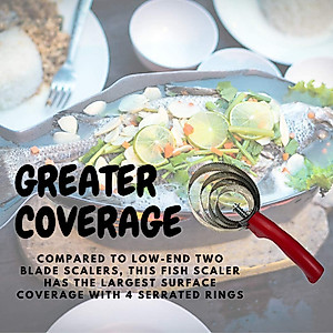 Dog Horse Spring Curry Horse Comb Curry Brush, 4 Rings Stainless Steel Fish Scaler Remover, with Soft Touch Grip Horse Brush Scraper for Dog Sheep Pet