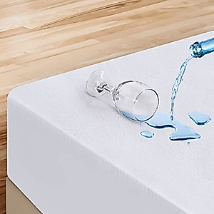 Utopia Bedding Premium Waterproof Terry Mattress Protector Queen 200 GSM, Mattress Cover, Breathable, Fitted Style with Stretchable Pockets (White)