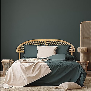 NTC Gem Wooden Bed Frame with Headboard, Solid Oak Foundation with Silent Slats and Wood Central Supports, 800 Lb Capacity, Effortless Assembly, King - Rustic Oak