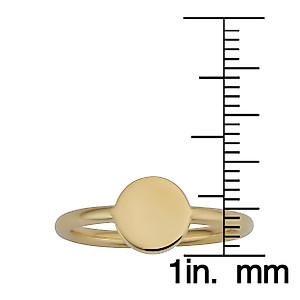 Kooljewelry 14k Yellow Gold High Polish Disc Ring (size 7)