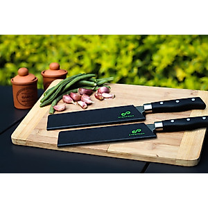 EVERPRIDE 8 Inch Chef Knife Sheath Set (2-Piece Set) Universal Blade Edge Cover Guards for Chef and Kitchen Knives – Durable, BPA-Free, Felt Lined, Sturdy ABS Plastic – Knives Not Included