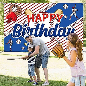 Baseball Party Decorations Baseball Backdrop for Boy Kid Teen Baby Shower Baseball Birthday Banner Backdrop Party Supplies for Christmas Holiday Birthday Party Decor Sport Themed Photography Backdrop