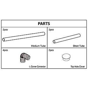 FIDUCIAL HOME Middle Short Poles and Corner Connectors for Shoe Rack Parts