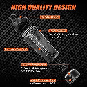 Deal Electric Shaker Bottle BPA Free-Tritan-24 oz Blender Bottles Vortex Shaker Bottles for Protein Mixes-Portable USB Rechargeable Mixer Cup for Protein Shakes (Black)