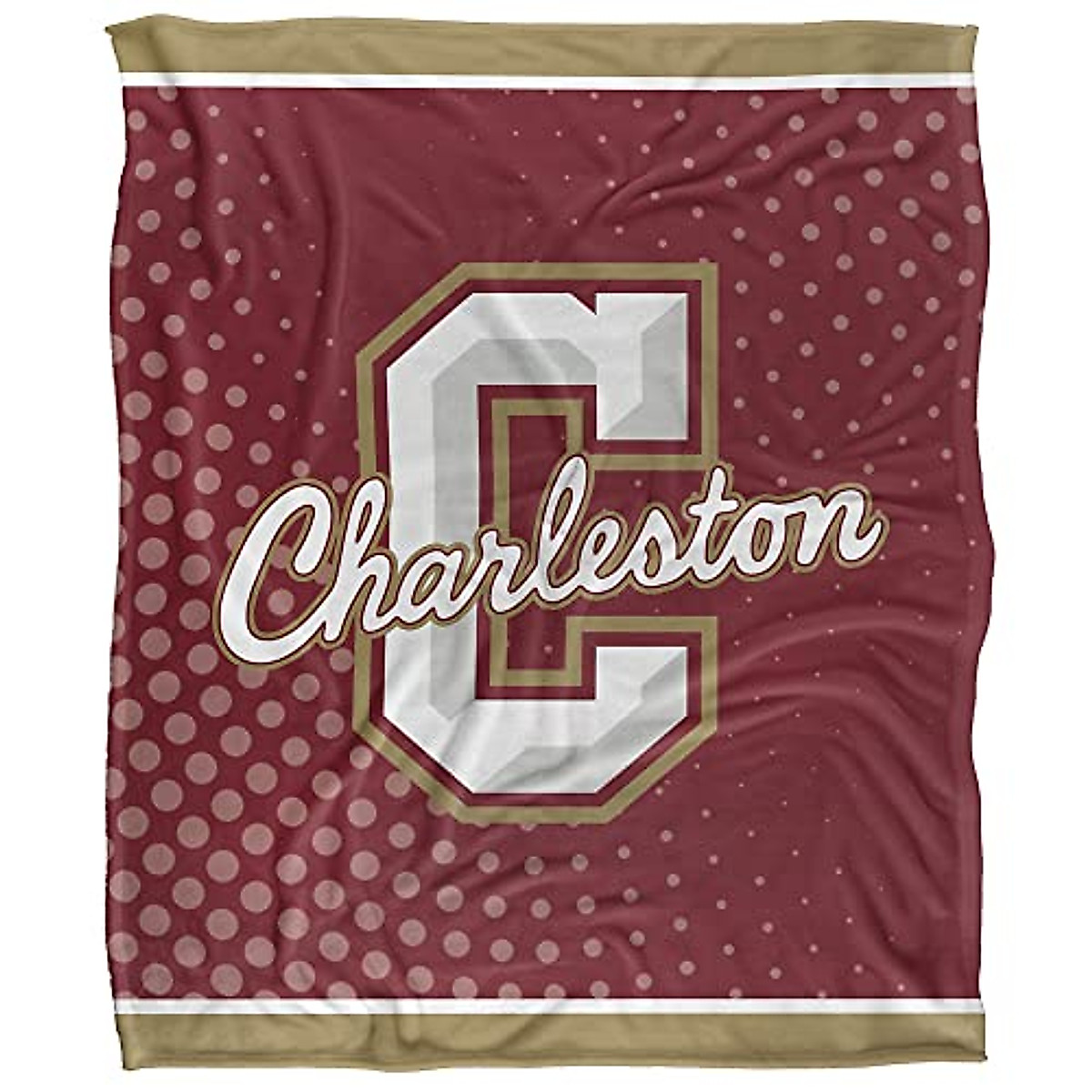 College of Charleston Blanket, 50"x60" Logo Dots Silky Touch Sherpa Back Super Soft Throw Blanket
