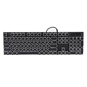 Sanpyl Mechanical Keyboard, Black 104 Key RGB Backlit Gaming Keyboard Round Keycaps Plug and Play Ergonomic Wired Keyboard for PC Laptop Game(Black Punk Version)
