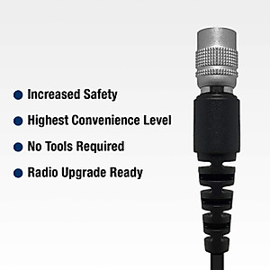 Sheepdog LEO-2W-APXQD Earpiece, Quick Release Police Lapel Mic Headset, Wired, Black Cable, Compatible with Motorola APX 6000 APX 7000 APX 8000 and APX 4000 Radios