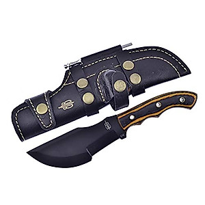 Buck n Bear Custom Handmade D2 Steel Fixed Blade Tactical Bushcraft Tracker Survival Hunting Knife (Maple Burl Handle)
