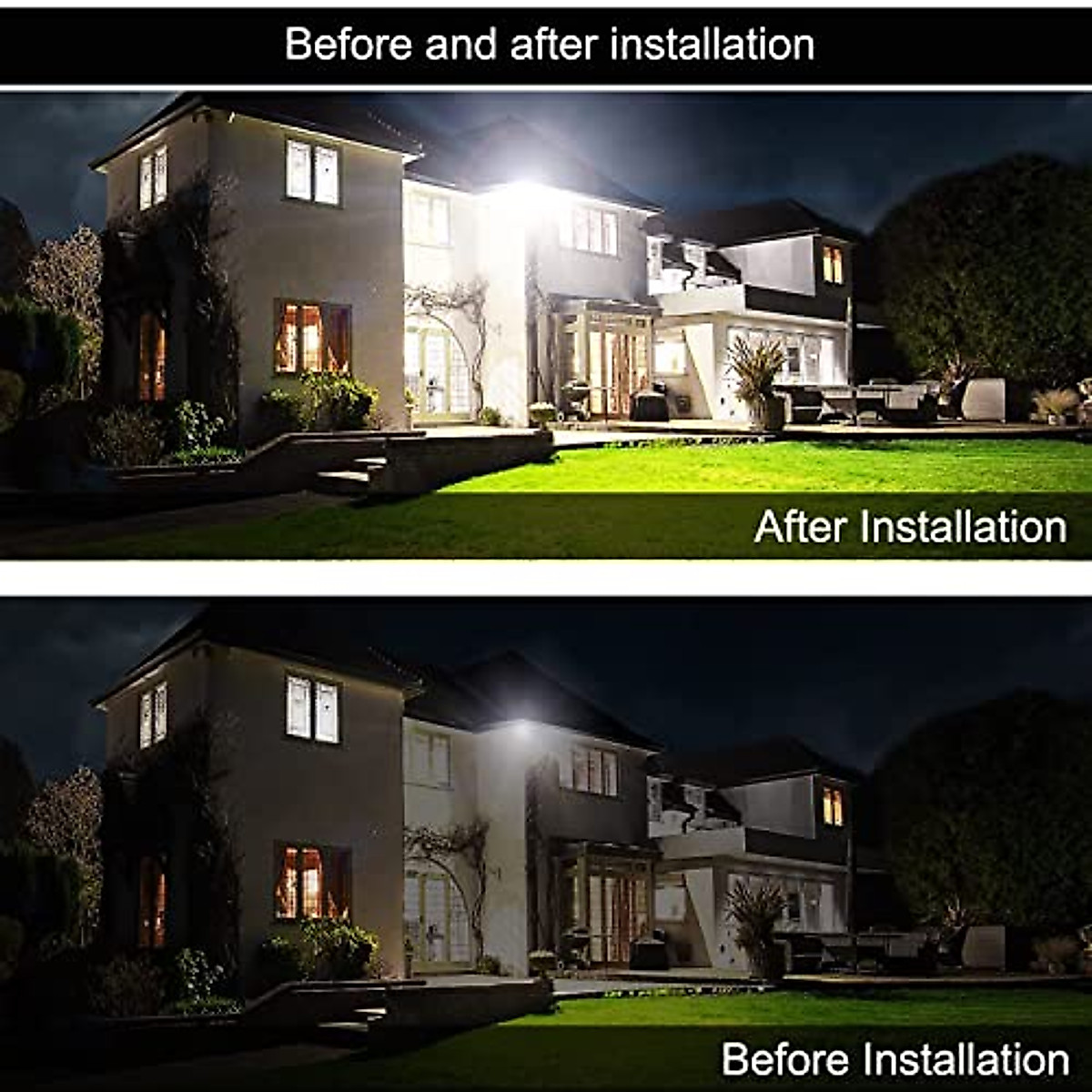 STARFISHHOME 2 Pack 150W LED Flood Light Outdoor,15500LM LED Work Light with US Plug,5000K Daylight White,IP67 Waterproof Outdoor Floodlights for Yard,Garden,Playground…