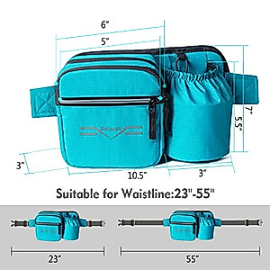 Fanny Packs For Women Waterproof Fanny Pack With Bottle Holder Relaxhik Plus Size Fanny Pack For Men Suitable For Dog Walking Travel Sport Hiking Cycling Fit All Phones (Bottle Not Included)