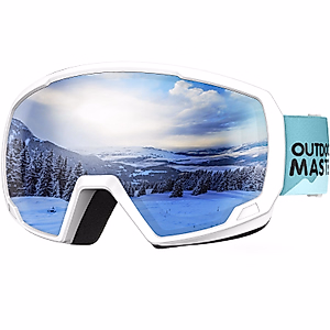OutdoorMaster Kids Ski Goggles, Snowboard Goggles - Youth Snow Goggles - Green Vally