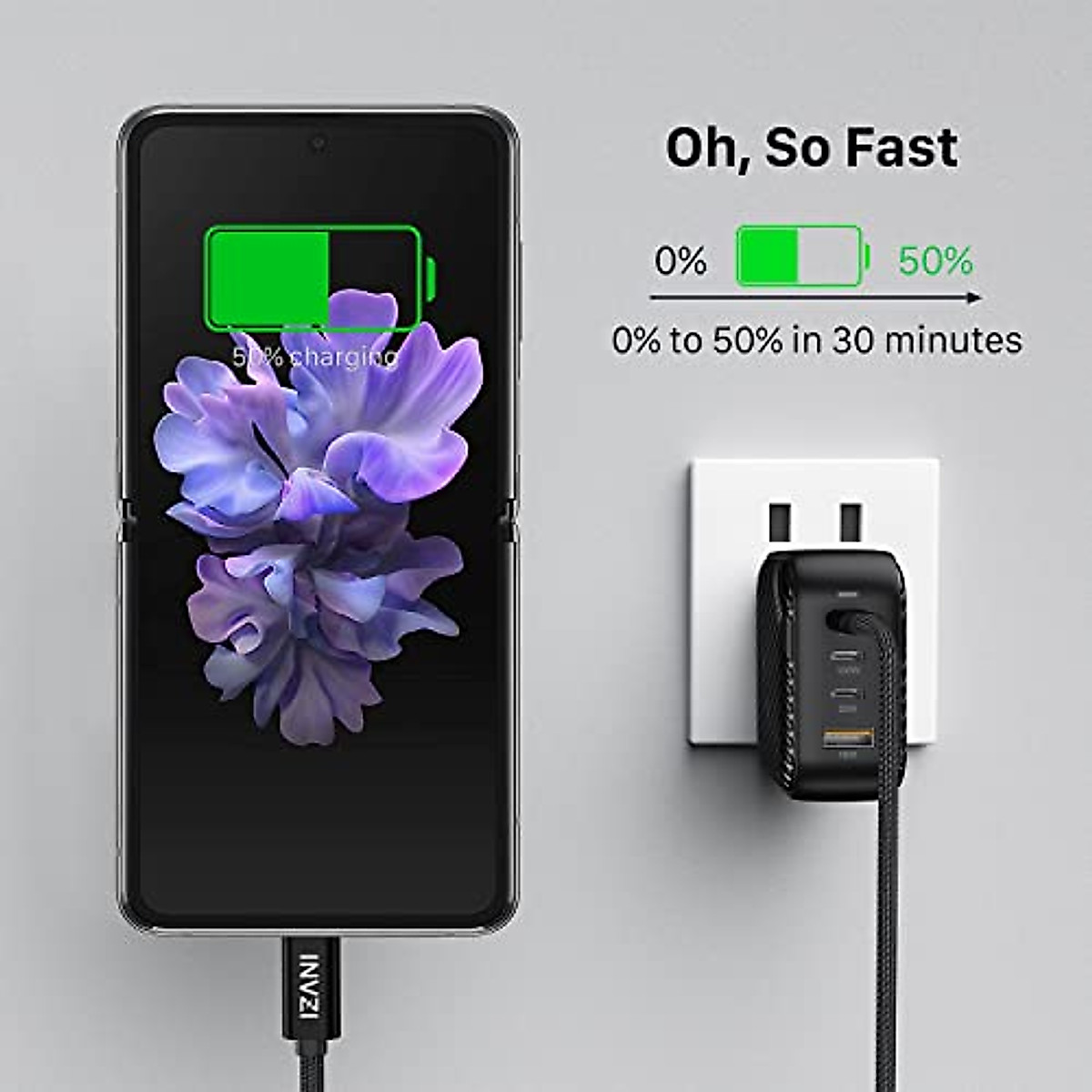 INVZI USB C to USB C Cable 100W 6.6ft, USB 3.1 Gen 2 Type C Cable 10Gbps Data Transfer for 4K@60Hz Video Output, PD 5A Fast Charging Nylon Braided Cord for MacBook Pro, iPad Pro, Switch, Oculus, XPS