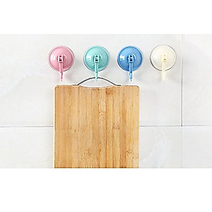 WOIWO Suction Cup Hooks,for Bathroom Kitchen Office Towel Key Coat Bag Clear Plastic Damage-Free Vacuum Suction Tile Hook Accessories 4PCS (Random Color)