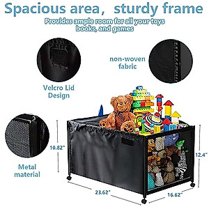 Aconfei Toy Chest with Lid, Large Toy Organizers and Storage Bins for Boys Girls, 70L Toy Storage Organizer with Wheels, Detachable Toy Organizers and Storage Chest for Playroom, Living Room, Bedroom