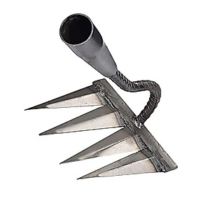 Geraffely Dethatcher Rake - Metal Hand Rakes for Gardening, Weeding,Garden Yard Lawn Heavy Duty Carbon Steel Rake, Cultivator Garden Tool Dethatcher Rake