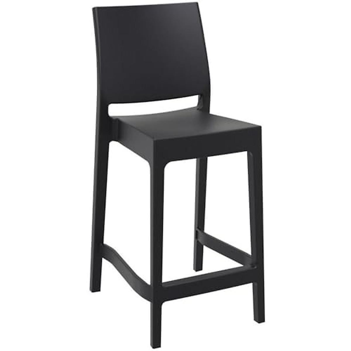 Home Square Resin 25.6" Counter Stool in Black - Set of 2