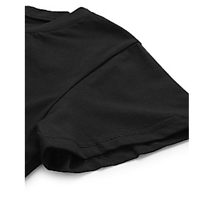 SweatyRocks Women's Summer Short Sleeve Tee Distressed Ripped Crop T-shirt Tops Black M