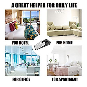 Door Stopper Alarm Security, Portable Door Wedge Stop, Door Jammer Security Devices Alarms for Home Travel Apartment or Dorm Office, Safety Tools Door Stop with 3 Levels Alarm 2 Pack Black