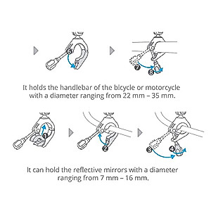 Bike Motorcycle Handlebar Mount with 1/4"-20 Thread Adapter, 0.87 to 1.38 inches or 0.27-0.63 inches, for Gopro 11/10/9/8/7/6/5/4, DJI OSMO Action 3, 2, Pocket 2, Insta360 ONE RS, R, ONE X3, X2