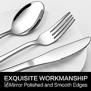 68-Piece Silverware Set with Serving Utensils, Heavy Duty Stainless Steel Flatware Set for 12, Food-Grade Tableware Cutlery Set, Utensil Sets for Home Restaurant, Mirror Finish, Dishwasher Safe