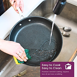 American Kitchen - 12 inch Premium Nonstick Skillet & Frying Pan, Stainless Steel, Durable Coating, Made In America