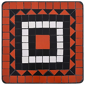 ZQQLVOO Mosaic Side Table,Plant Stand,Plant Rack,Plant Display Stand,Multi-Purpose Plant Stand,Flower Stands,For Backyard,Garden, Balcony,Terrace,Terracotta and White Ceramic