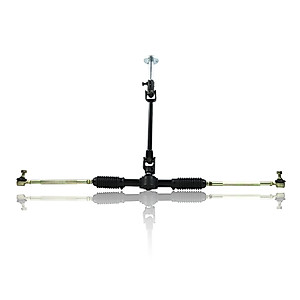 FLYPIG 445mm Steering Wheel Parts Assembly Kit 110cc Go Kart Adjustable Shaft Gear Rack Pinion Tie Rod Rack Steering Wheel Parts Assembly For 110cc Quad Parts