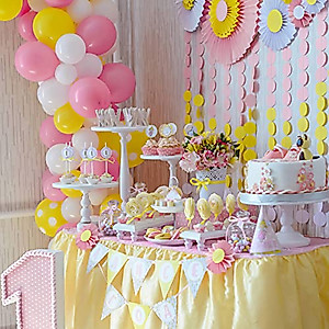 Styirl White Party Latex Balloons - 154 Pcs 5/10/12/18 inch Birthday Party Balloons for Halloween/Christmas/Graduation Decorations, Yellow Globos Ballons Decorations for Mickey Theme Party