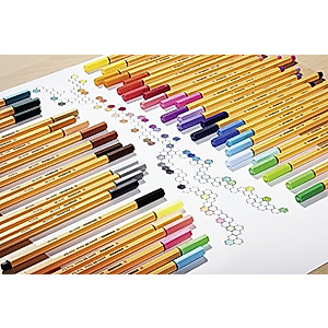 STABILO Fineliner point 88 Rollerset of 25 Assorted Colours incl 5 neon Colours