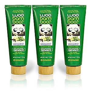WooBamboo! Vanilla Mint Toothpaste - Naturally Derived, Fluoride Free, Vegan, Gluten Free