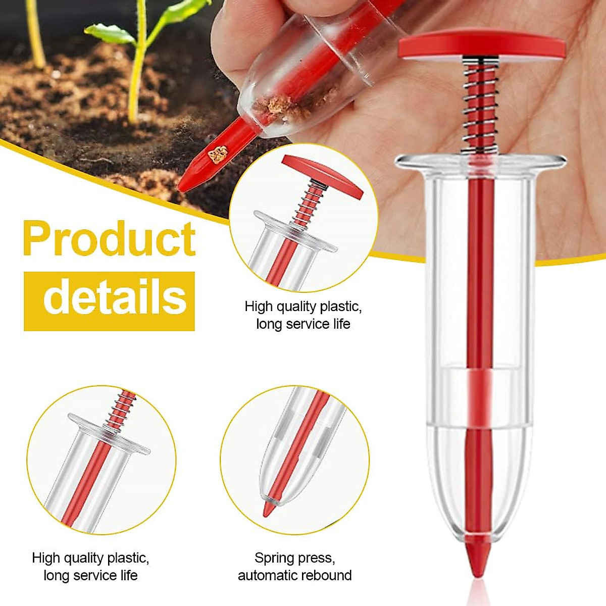 6 PCS Mini Seed Spreader, 2024 New Mini Sowing Seed Dispenser, Small Seed Planter Tool, Manual Seedlings Dibber and Widger Set, Seed Sower Spreader Handheld for Tiny Seeds (Set B)