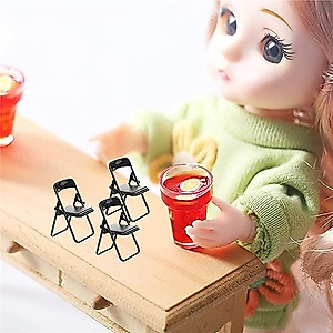 FOLENZU Miniature Folding Chair, Mini Folding Chair Toy, White Folding Chair, Alabama Brawl Folding Chair(white3pcs)