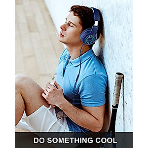 ELECDER i45 On-Ear Headphones with Microphone - Foldable Stereo Bass Headphones with No-Tangle 1.5M Cord, 3.5MM Jack, Portable Wired Headphones for School/Kids/Teens/Smartphones/Travel/Tablet - Blue