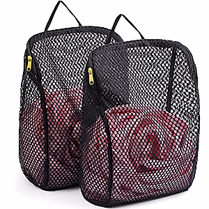 COMLIFE Set of 2 Delicates Honeycomb Mesh Laundry Bag，Use YKK Zipper，with Handle, Extra Large Opening, Baby Products, Face Cleansing Pads,Socks, Fine Knitwear Mesh Wash Bags（Black）