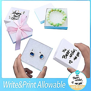 20 Pack Cardboard Jewelry Boxes Bulk -3.5"x3.5"x1" Cotton Filled Small Gift Boxes With Lids For Jewelry Packaging,White Small Jewelry Gift Boxes For Necklaces and Bracelets.small Gift Box For Jewelry