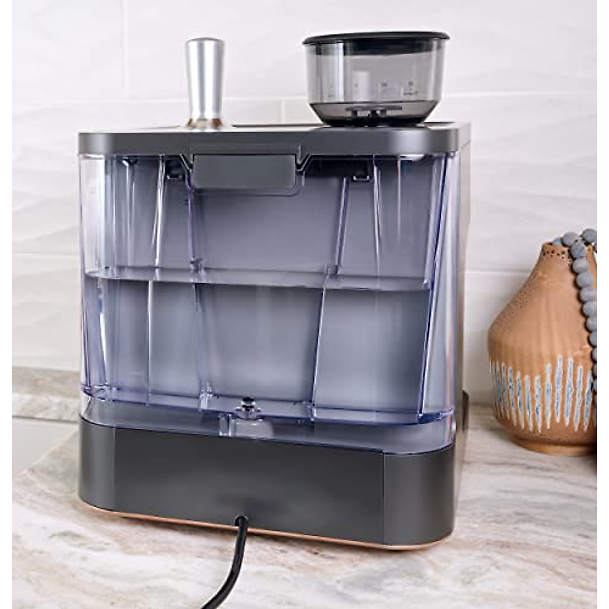 Café Bellissimo Semi Automatic Espresso Machine + Milk Frother | WiFi Connected| Built-In Bean Grinder, 15-Bar Pump & 95-Ounce Water Reservoir | Matte Black, C7CESAS3RD3